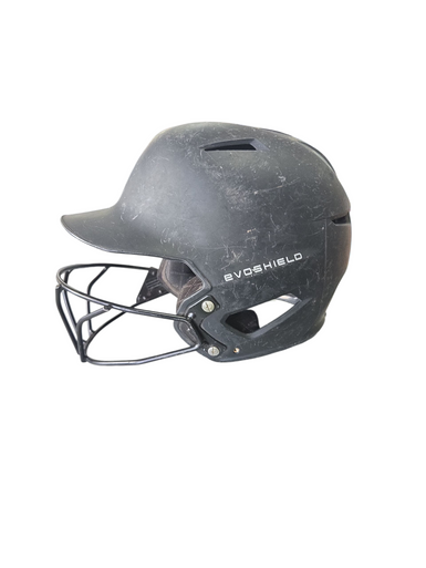 Used Evoshield YOUTH HELMET WITH MASK Batting Helmet w/Mask Black One Size