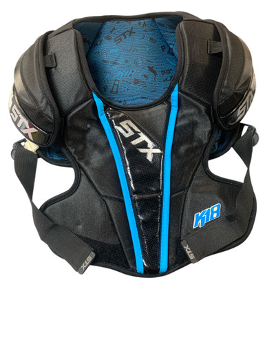 Used STX BLACK/BLUE SHOULDER PADS Lacrosse Shoulder Pads Black MD
