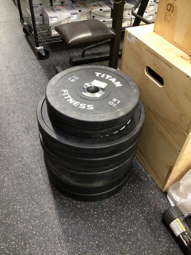 Used TITAN ELITE 55LB BUMPER PLATE 55 lb Olympic Plate Sets Olympic ...