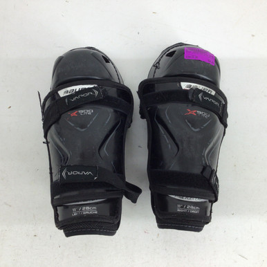 Used Bauer VAPOR 900 LITE JR 11 SHIN GUARDS Junior Shin Guards Black 11"