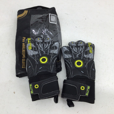 Used Elite VIBORA SIZE 7 GOALKEEPER GLOVES Soccer Goalie Gloves Black 7