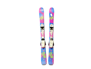 Used K2 LUB BUG Girls DH Ski/Binding Royal Blue 112 cm