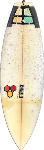 Used Al Merrick NECK BEARD Surfboard White 6Ft