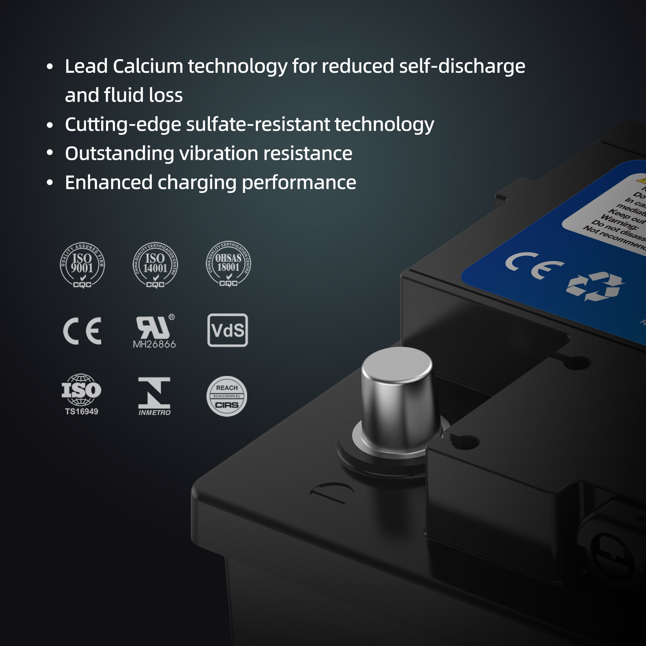 UPLUS 027 Car Battery, 12V 50Ah Maintenance-Free Battery, 450A 79RC for ...