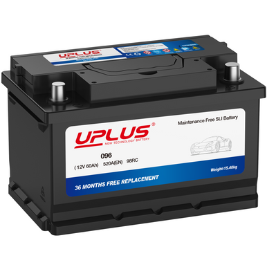 12V 60Ah UPLUS 096 Battery, 520A CCA, Long-Lasting Power for Standard ...