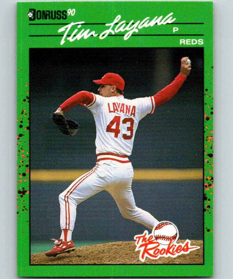 1990 Donruss Rookies #23 Tim Layana VG RC Rookie Cincinnati Reds ...
