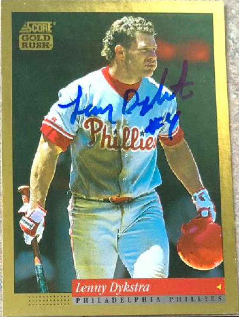 Lenny Dykstra Autographed 1994 Score Gold Rush #60 - Under the Radar Sports