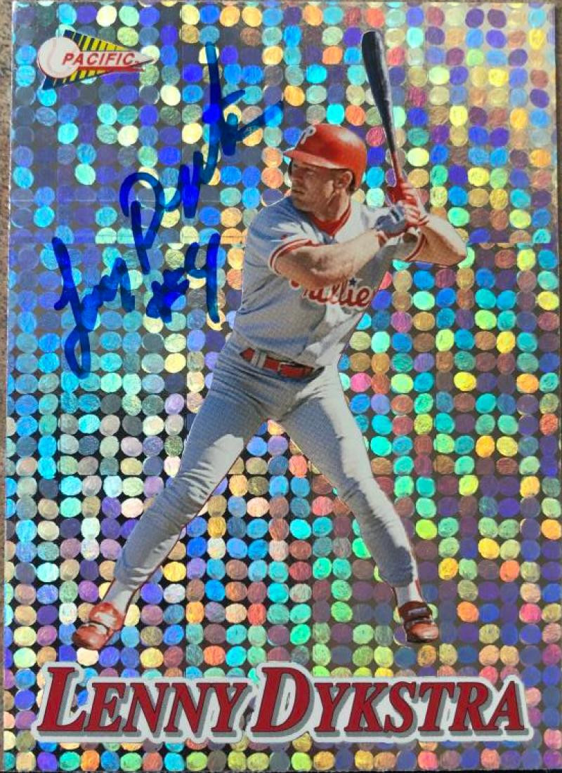 Lenny Dykstra Autographed 1994 Pacific Crown Collection Silver Prisms ...