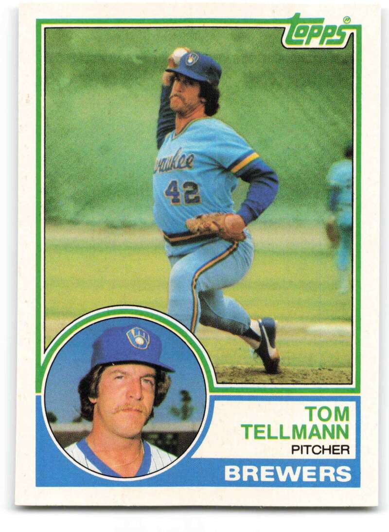 1983 Topps Traded #109T Tom Tellmann VG Milwaukee Brewers - Under the ...