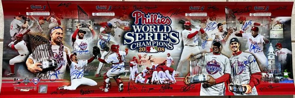 2008 World Series Champion Phillies Team Signed Photofile 12 x 36 ...