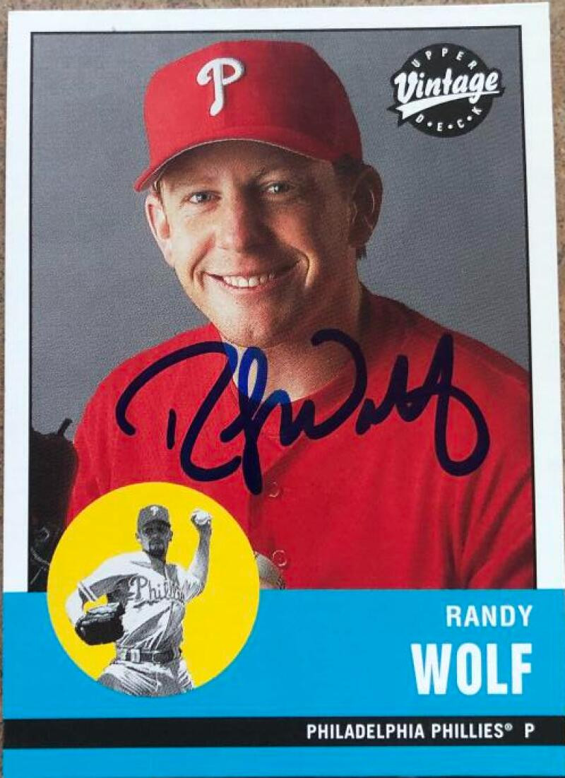 Randy Wolf Autographed 2001 Upper Deck Vintage #302 - Under the Radar ...