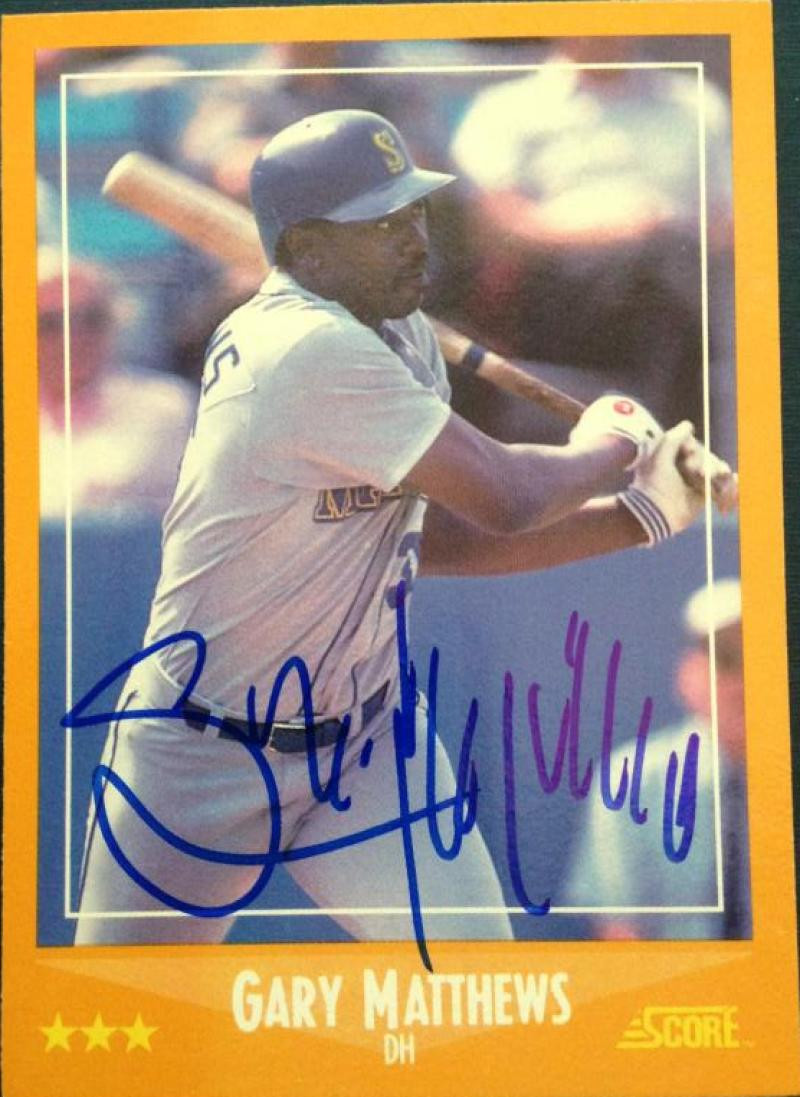 SOLD 4955 Gary Matthews Autographed 1988 Score #599 - Under the Radar ...