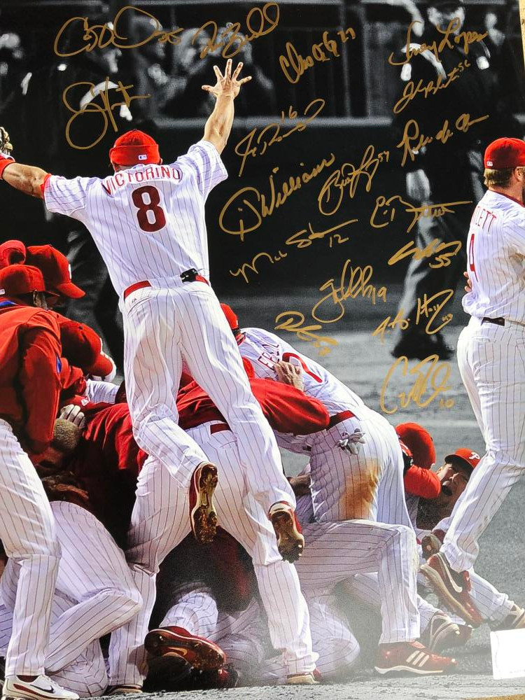 2008 World Series Champion Phillies Team Signed Photofile 16 x 20 Photo ...