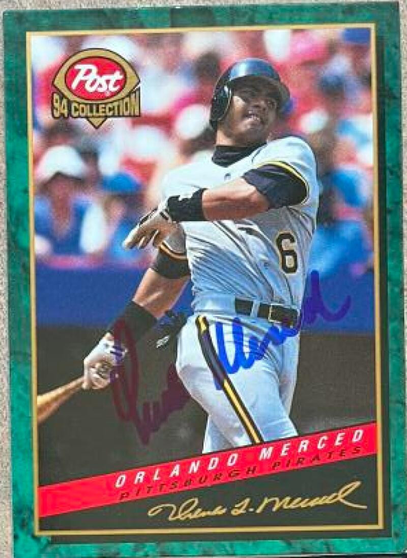 Orlando Merced Autographed 1994 Post Cereal #30 - Under the Radar Sports