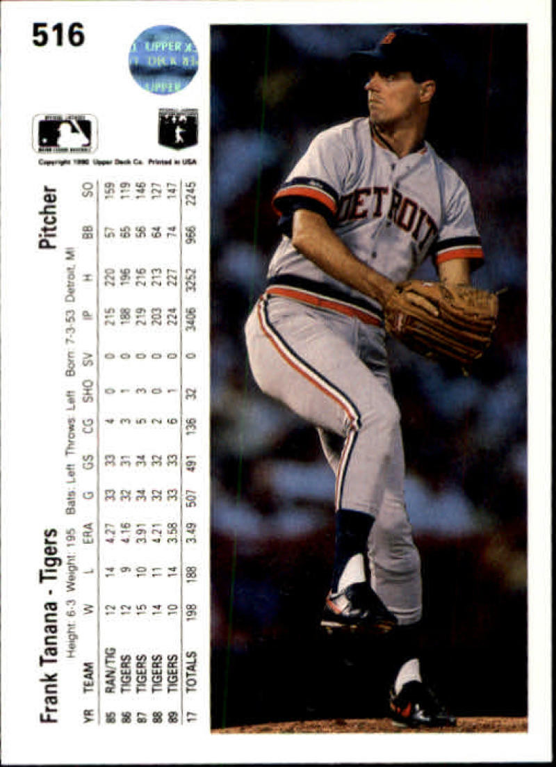 1990 Upper Deck #516 Frank Tanana VG Detroit Tigers - Under the Radar ...