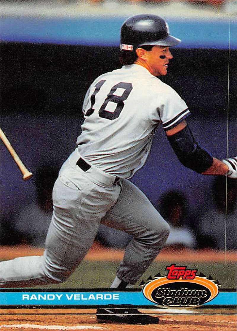 1991 Stadium Club #438 Randy Velarde VG New York Yankees - Under the ...