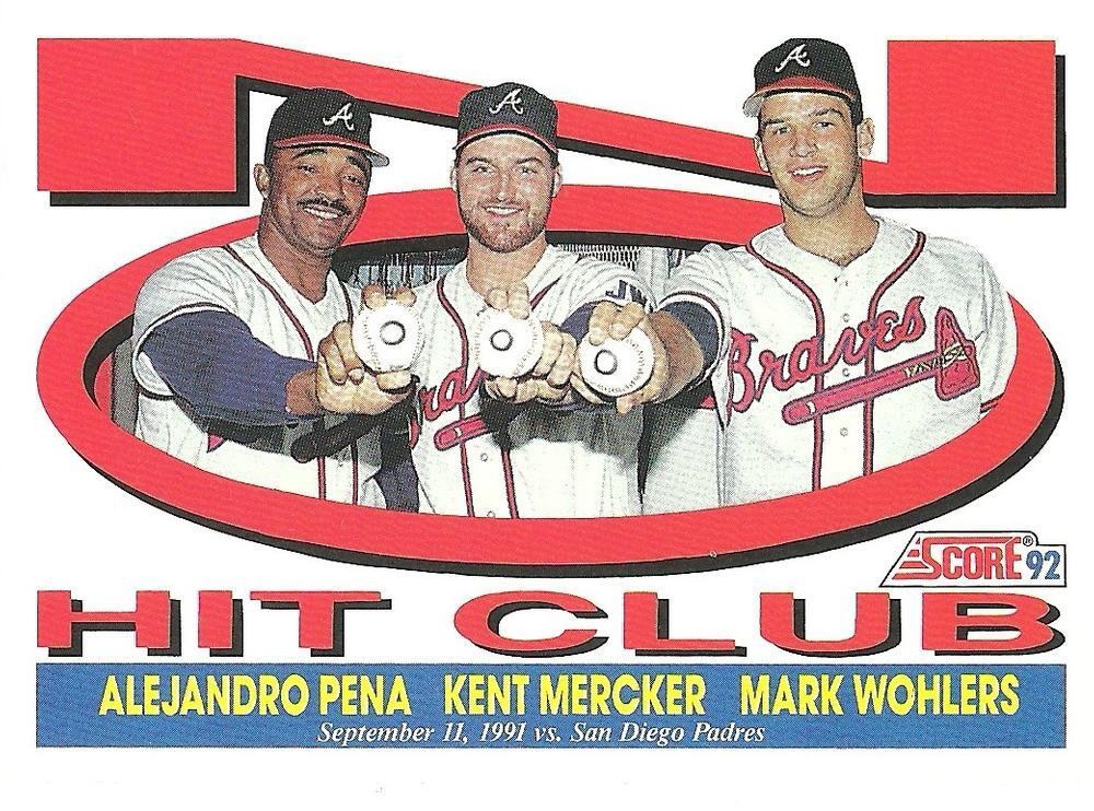 1992 Score #787 Alejandro Pena/Kent Mercker/Mark Wohlers VG Atlanta ...