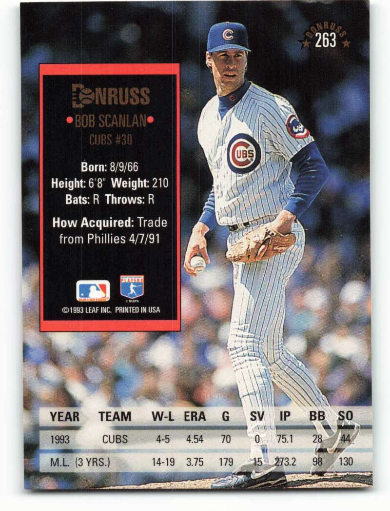 1994 Donruss #263 Bob Scanlan VG Chicago Cubs - Under the Radar Sports