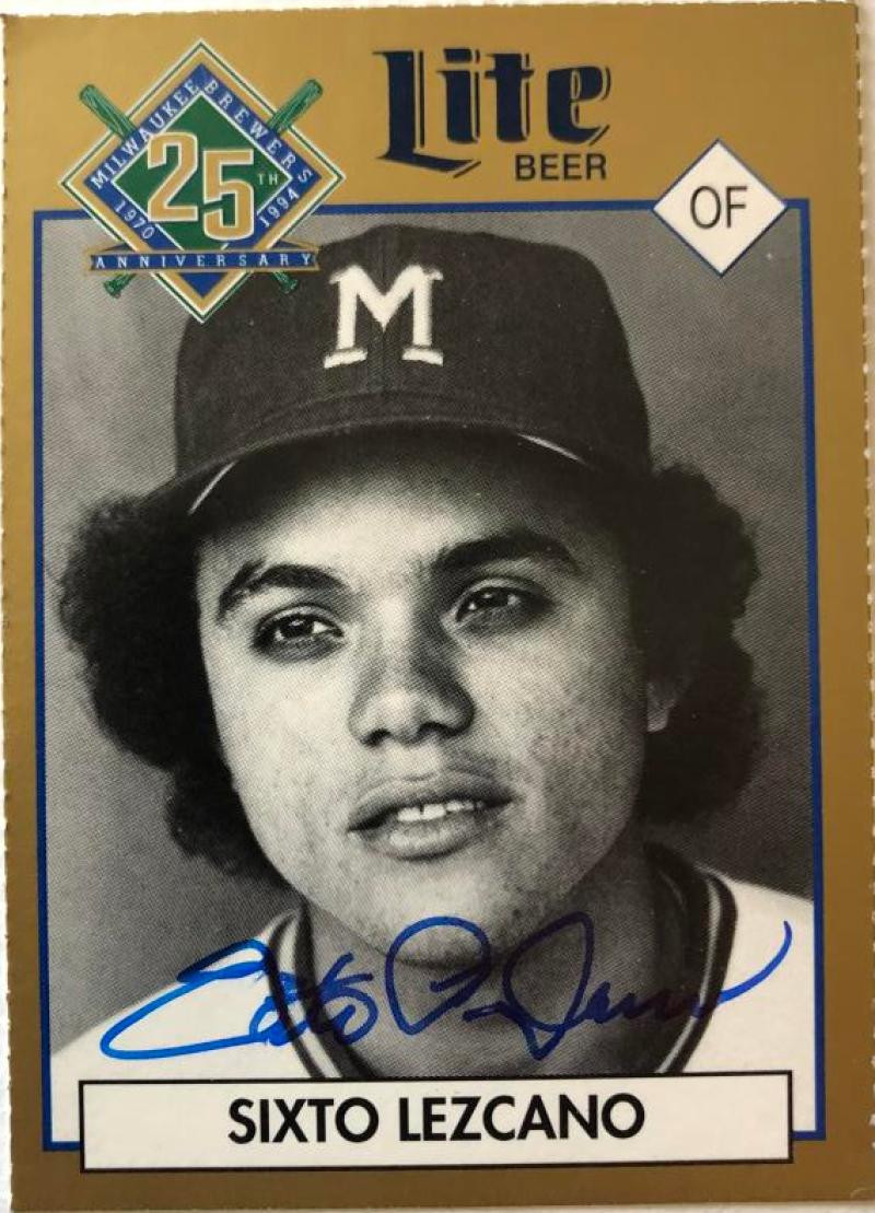 Sixto Lezcano Autographed 1994 Brewers Miller Brewing #149 - Under the ...