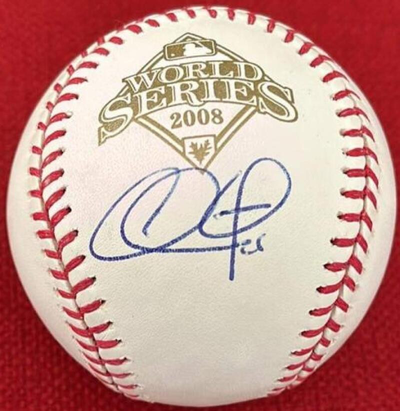 Chase Utley Autographed 2008 World Series Baseball - Under the Radar Sports