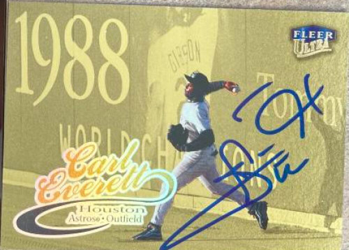 Carl Everett Autographed 1999 Fleer Ultra Gold Medallion #22G - Under ...
