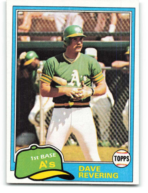 1981 Topps #568 Dave Revering VG Oakland Athletics - Under the Radar Sports