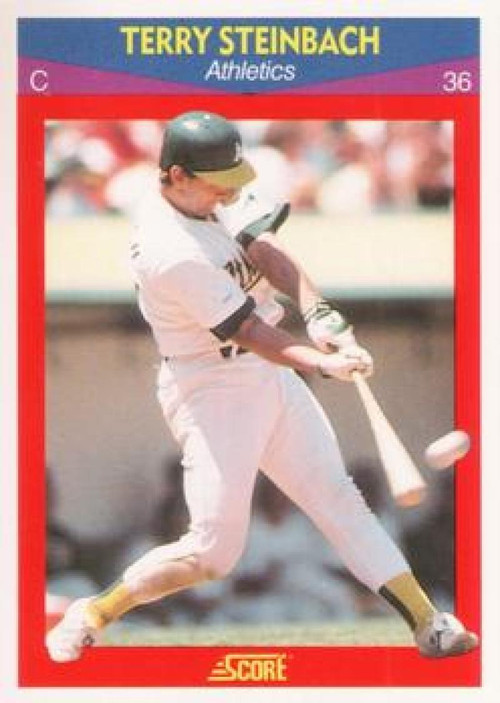 1990 Score 100 Superstars #55 Terry Steinbach VG Oakland Athletics ...