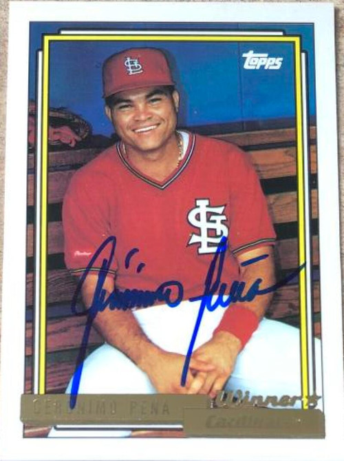 SOLD 102991 Geronimo Pena Autographed 1992 Topps Gold Winner #166 ...