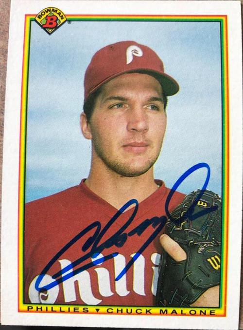 Chuck Malone Autographed 1990 Bowman #144 Rookie Card - Under the Radar ...