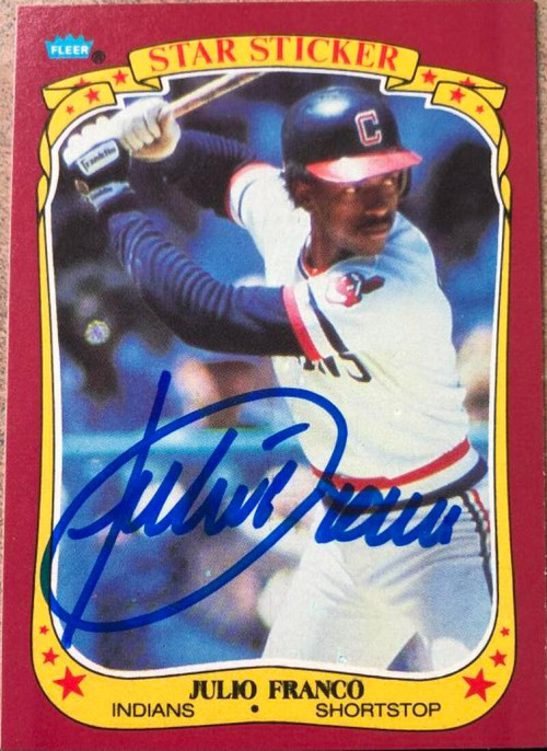 Julio Franco Autographed 1986 Fleer Star Stickers #40 - Under the Radar ...