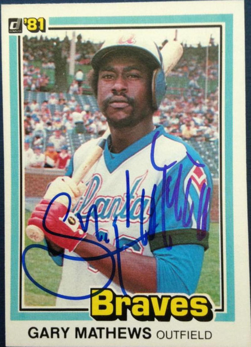 Gary Matthews Autographed 1981 Donruss #306 Spelling Error Mathews ...