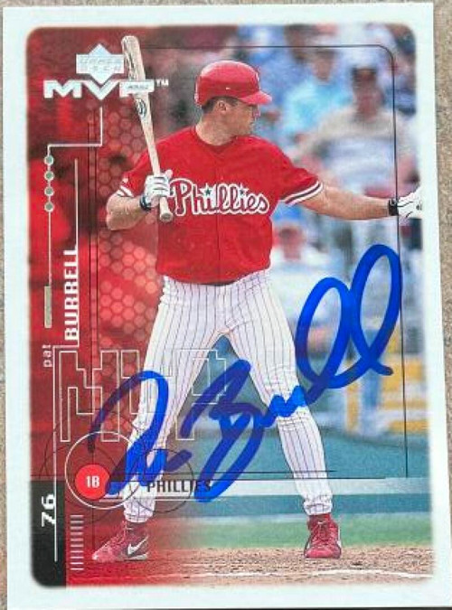 Pat Burrell Autographed 1999 Upper Deck MVP #157 Rookie Card - Under ...