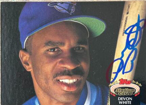 Devon White Autographed 1992 Stadium Club #41 - Under the Radar Sports