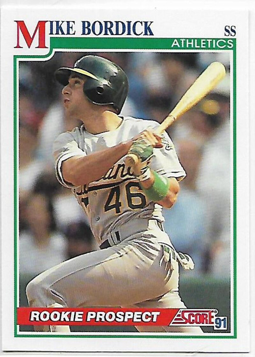 1991 Score #339 Mike Bordick VG RC Rookie Oakland Athletics - Under the ...