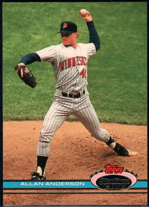 1991 Stadium Club #188 Allan Anderson VG Minnesota Twins - Under the ...