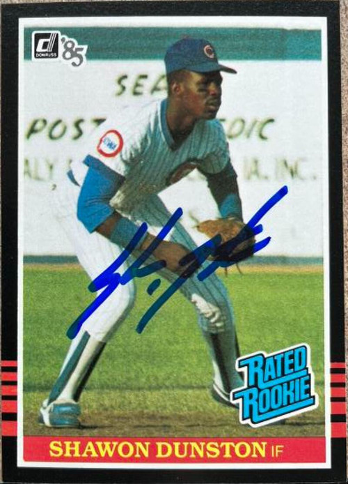 SOLD 134220 Shawon Dunston Autographed 1985 Donruss #39 Rookie Card ...