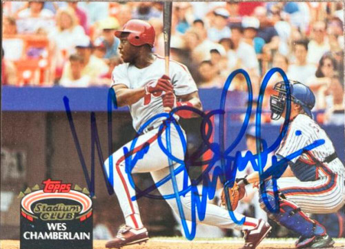 Wes Chamberlain Autographed 1992 Stadium Club #396 - Under the Radar Sports
