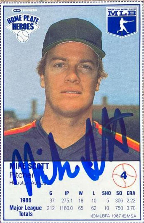 Mike Scott Autographed 1987 Kraft Home Plate Heroes #4 - Under the ...
