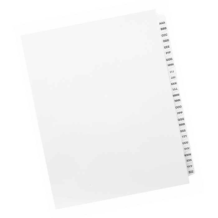 A-Z Letter Tab Set | LegalSupply