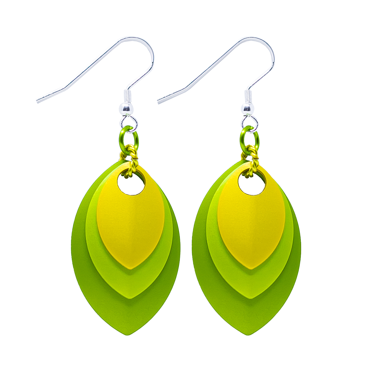 Premium Dragon Scales Earrings - Chainmaille Scale Earrings - Lime-A ...