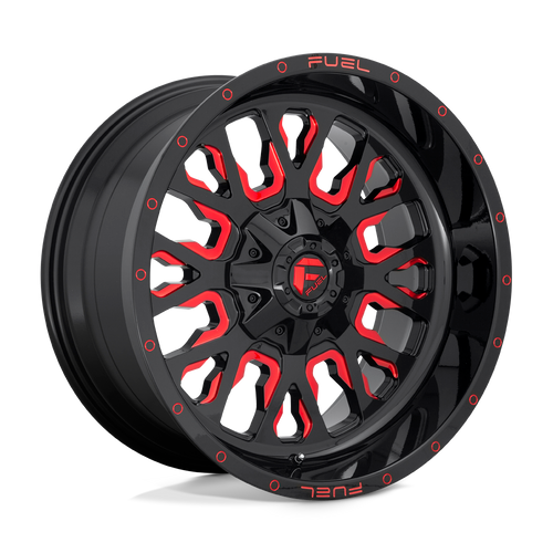 Fuel 1PC D612 STROKE 6X135/6X139.7 24X14 -75 GLOSS BLACK RED TINTED ...