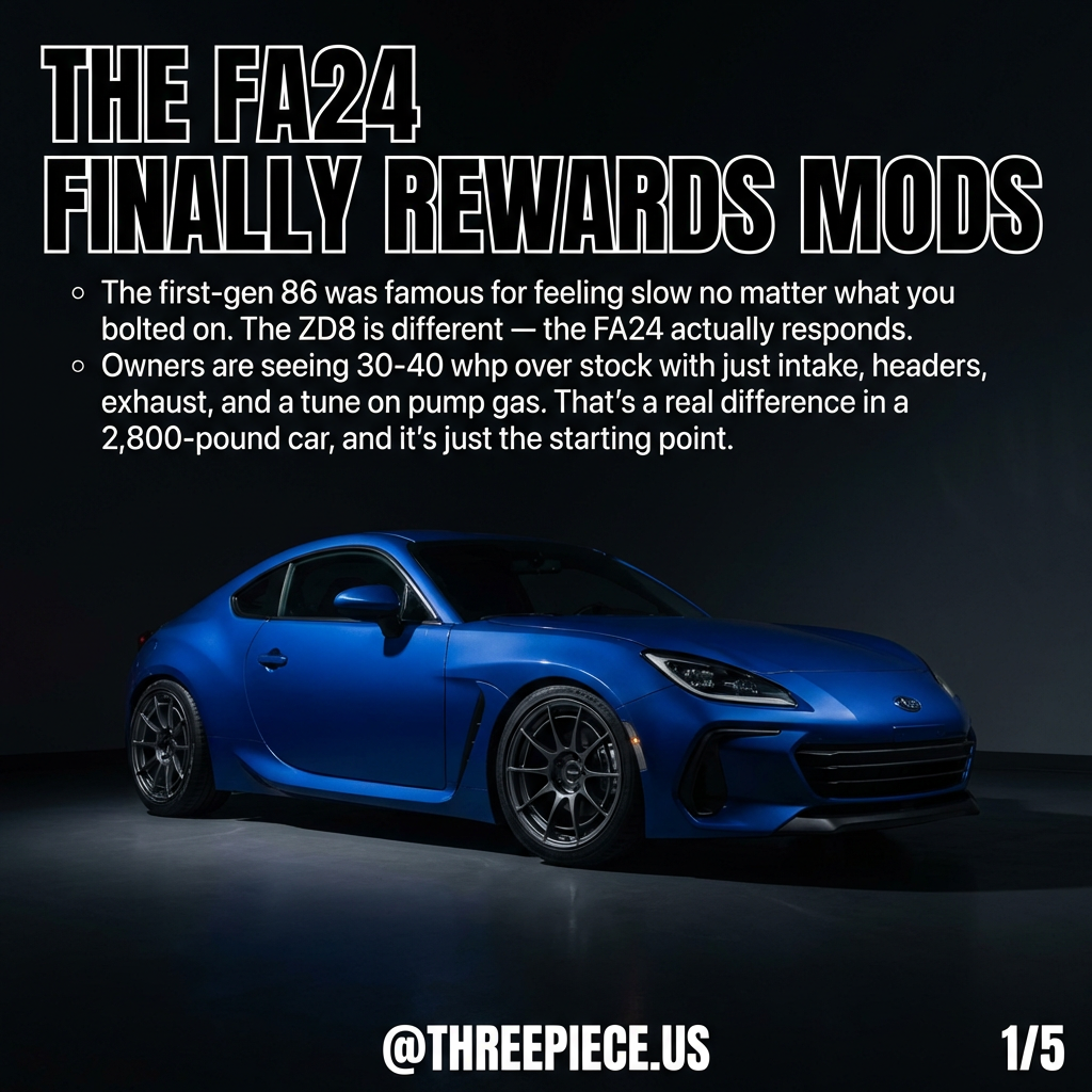 2022-2026 Subaru BRZ ZD8 Build Guide: FA24 Mod Order - Threepieceus