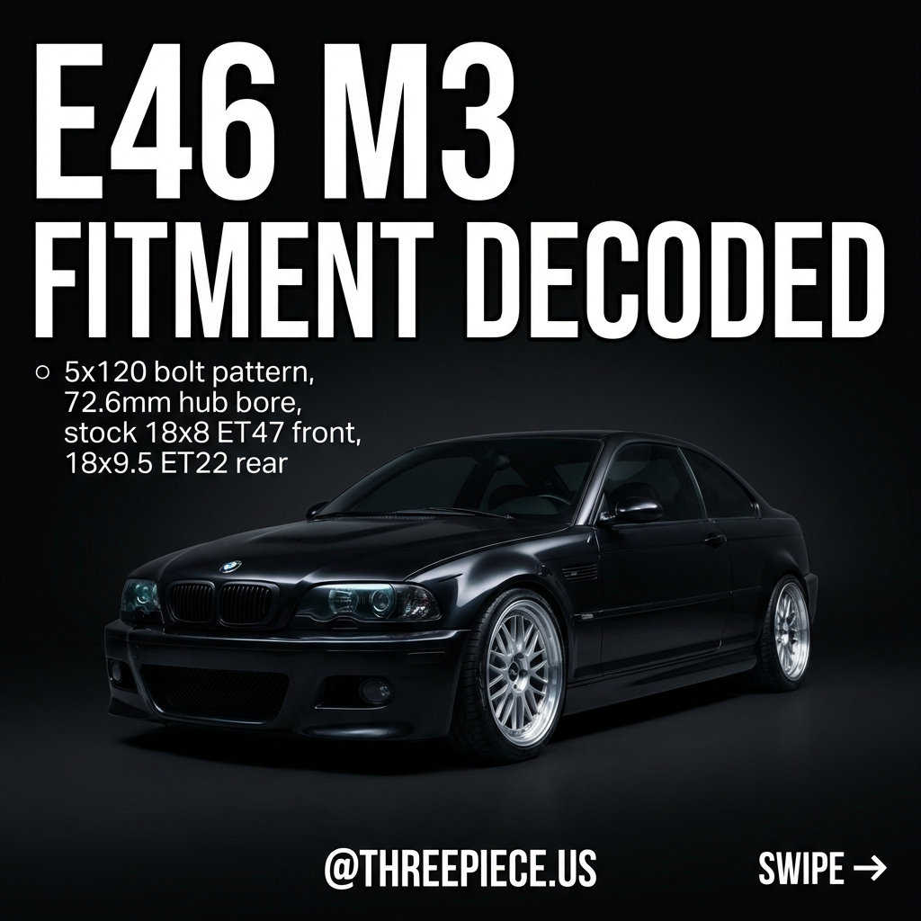 BMW E46 M3 Wheel Fitment Guide: Square vs Staggered Setups That Clear ...