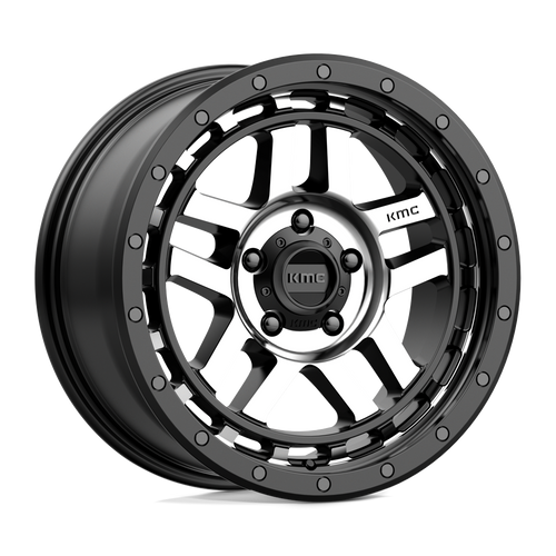 KMC KM540 RECON 5X127 18X8.5 +18 SATIN BLACK MACHINED - Threepieceus