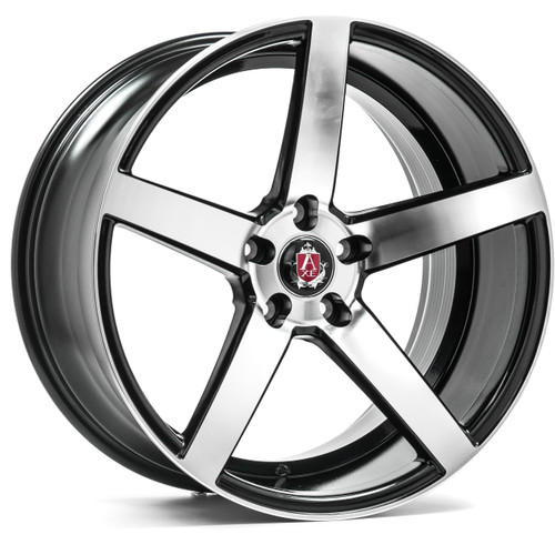 Axe EX18 5x114 20X10.5+42 BLACK AND POLISHED FACE - Threepieceus