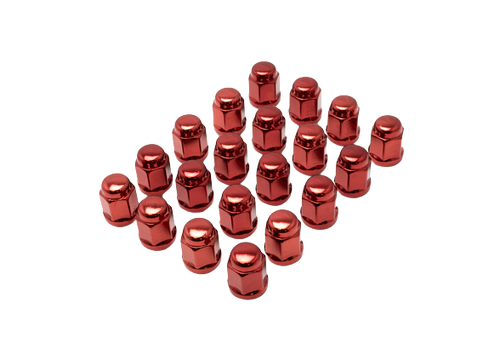 WheelMate Lug Nut Acorn Bulge 12x1.25 Red Set of 20 - Threepieceus