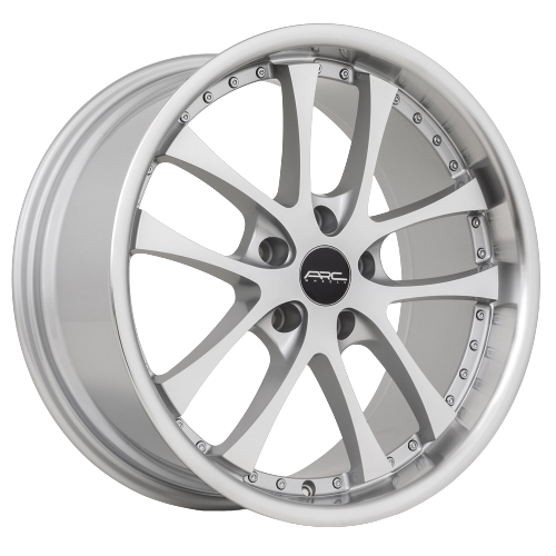ARC AR5 5x114.3 18x8.5 +35 Silver Machine Face Lip Chrome Rivet ...