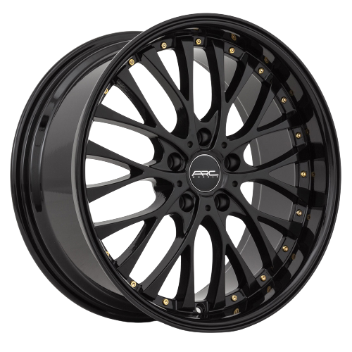 ARC AR6 5x108 18x9 +35 All Black Gold Rivet | ThreePiece.us