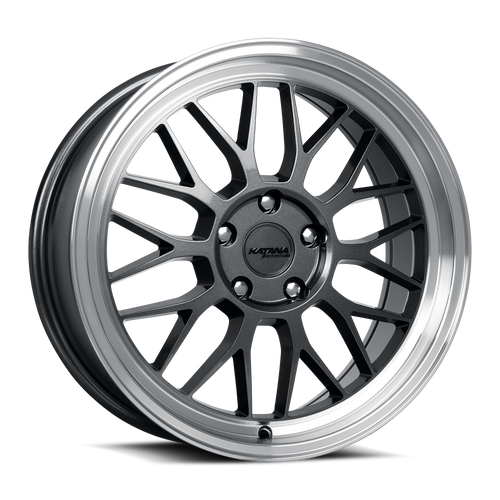 KATANA RACING KR06 5x112 18x8 +40 Glossy Gun Metal Machine Lip ...