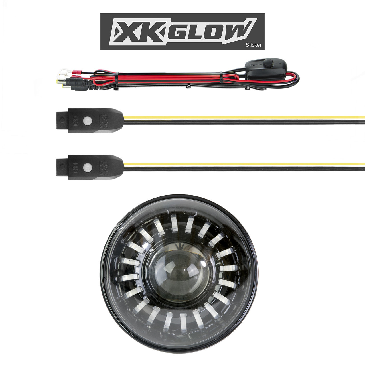 7" LED Headlight for Motorcycle with 3D RGB Halo | XKGLOW